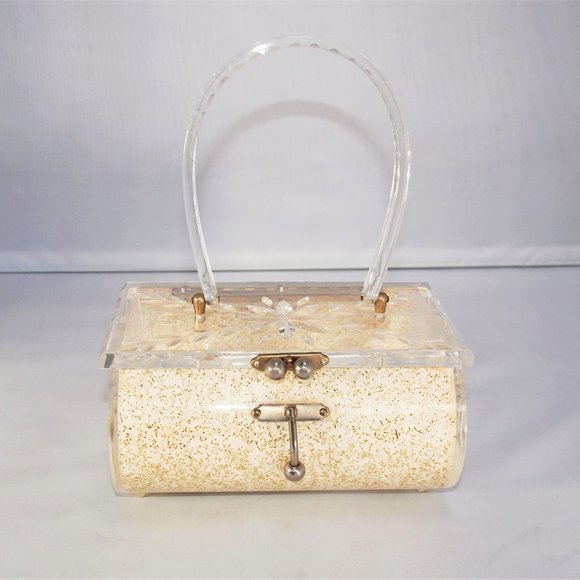 Charles Kahn | Bags | Rare Vintage Charles Kahn Lucite Confetti Handbag ...
